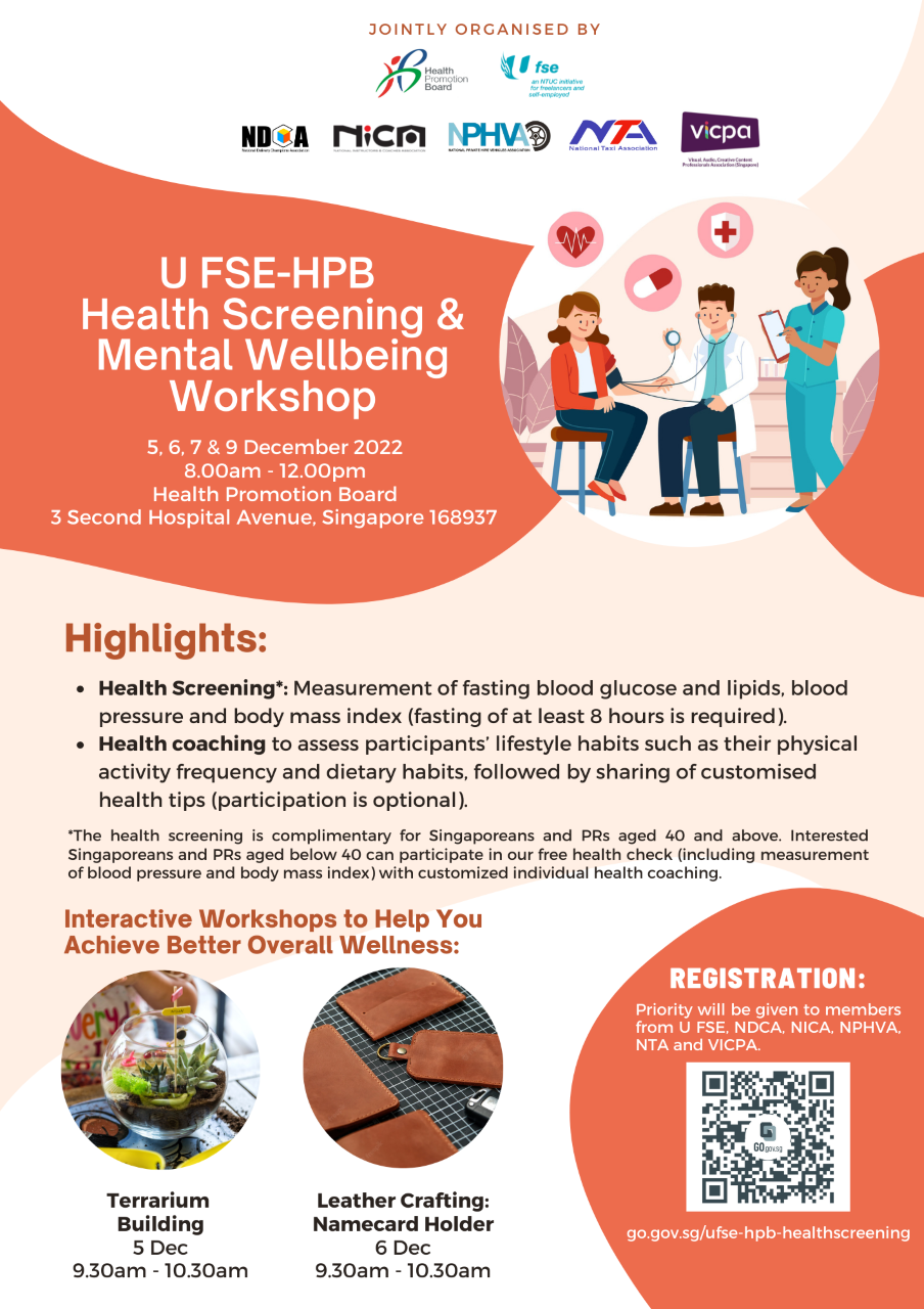 U FSE-HPB Health Screening & Mental Wellbeing Workshop « Singapore ...